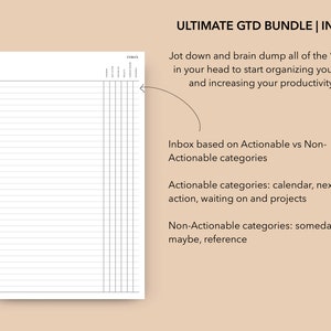 Mini HP GTD Planner Inserts Bundle, Getting Things Done Printable ...