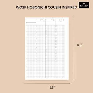 A5 Hobonichi Cousin Inspired Weekly 2.5mm Grid, Weekly Planner Pages ...