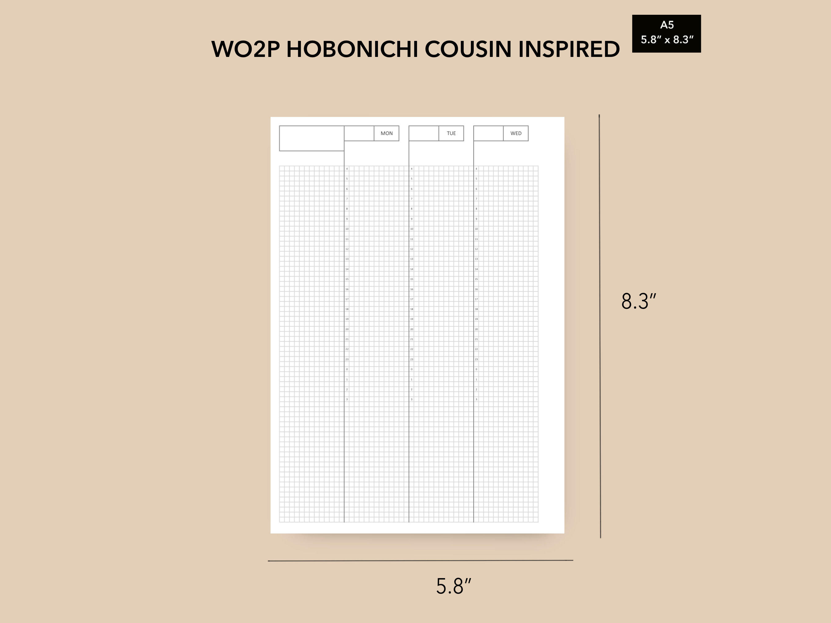 A5 Hobonichi Cousin Inspired Weekly 2.5mm Grid Weekly Planner - Etsy Canada