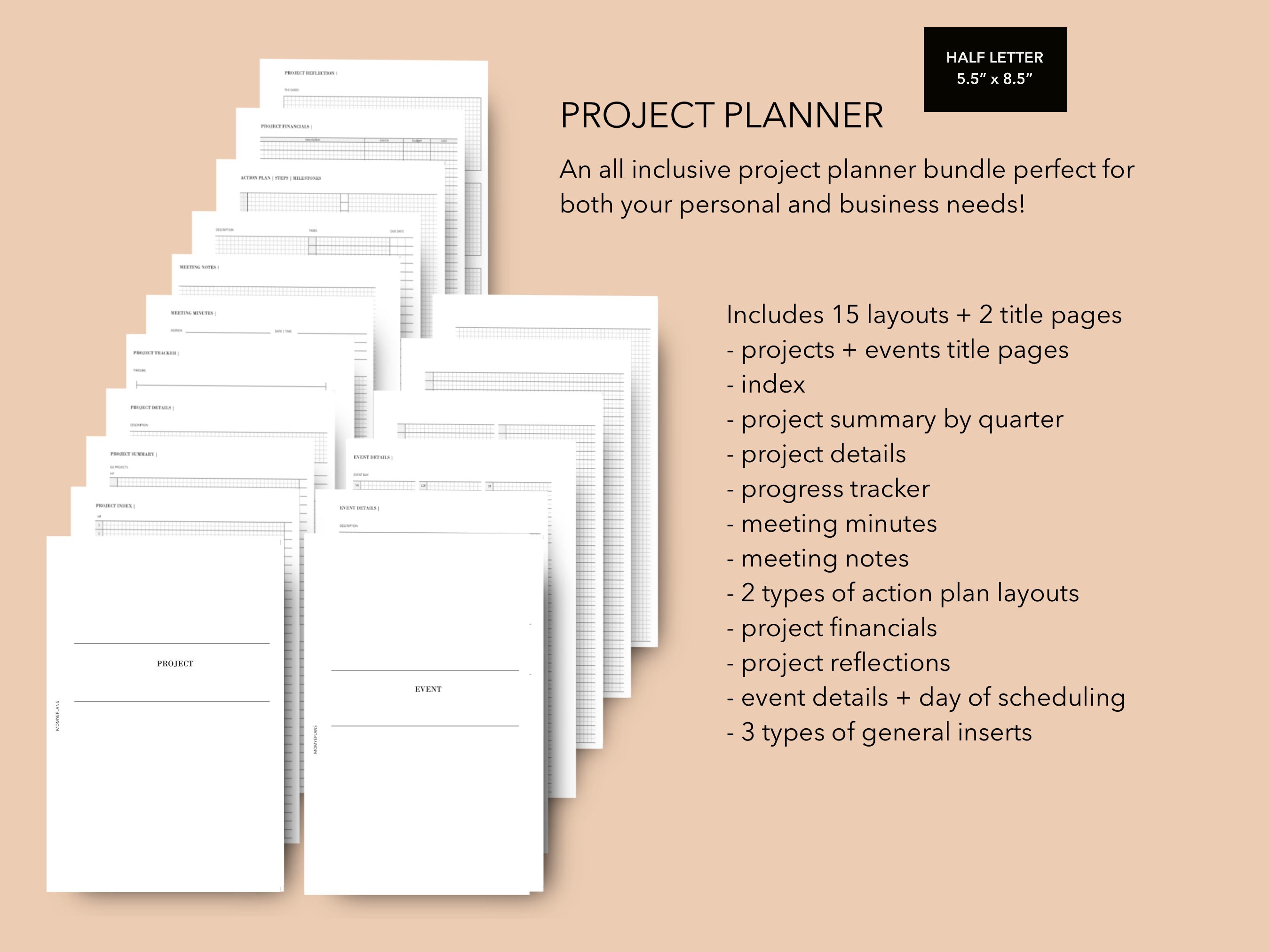 Paper Paper & Party Supplies Project Planning Template for Home and ...