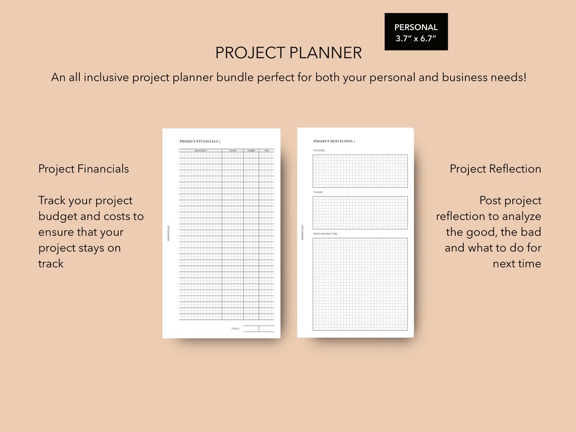Personal Project Planner Bundle, Personal or Business Productivity ...