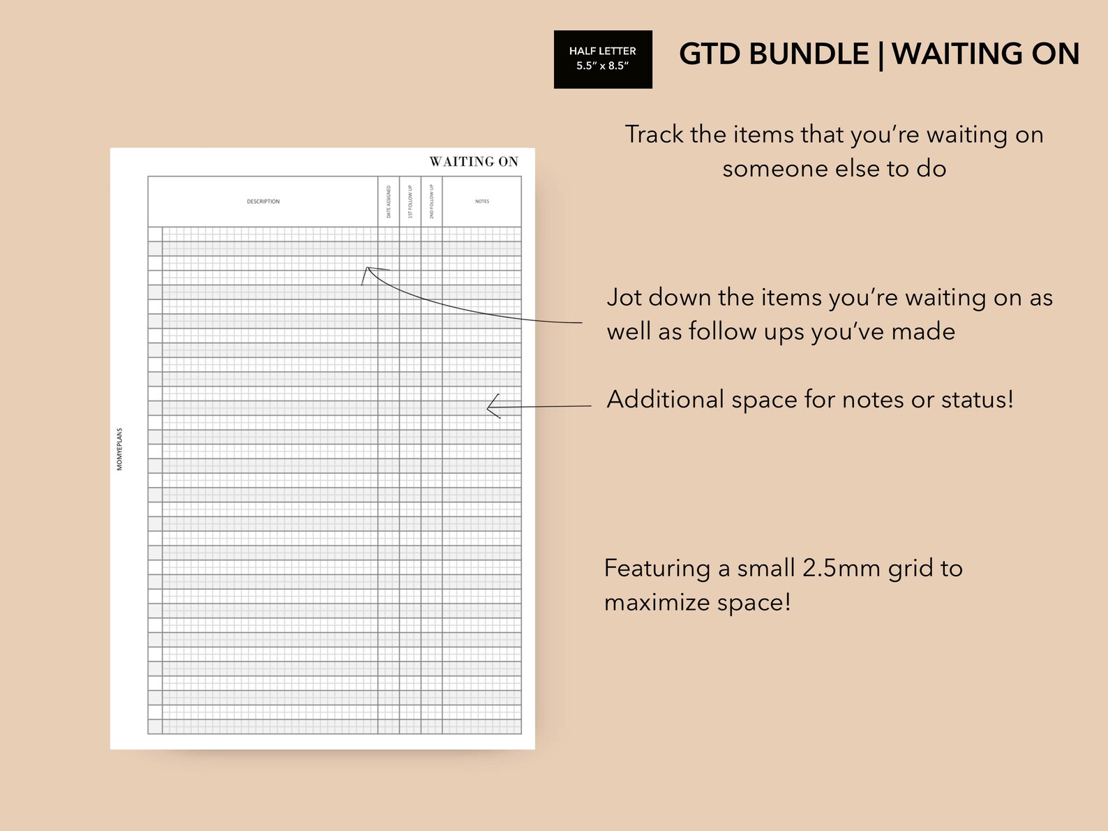 Half Letter NO GRID GTD Bundle Getting Things Done Inserts - Etsy