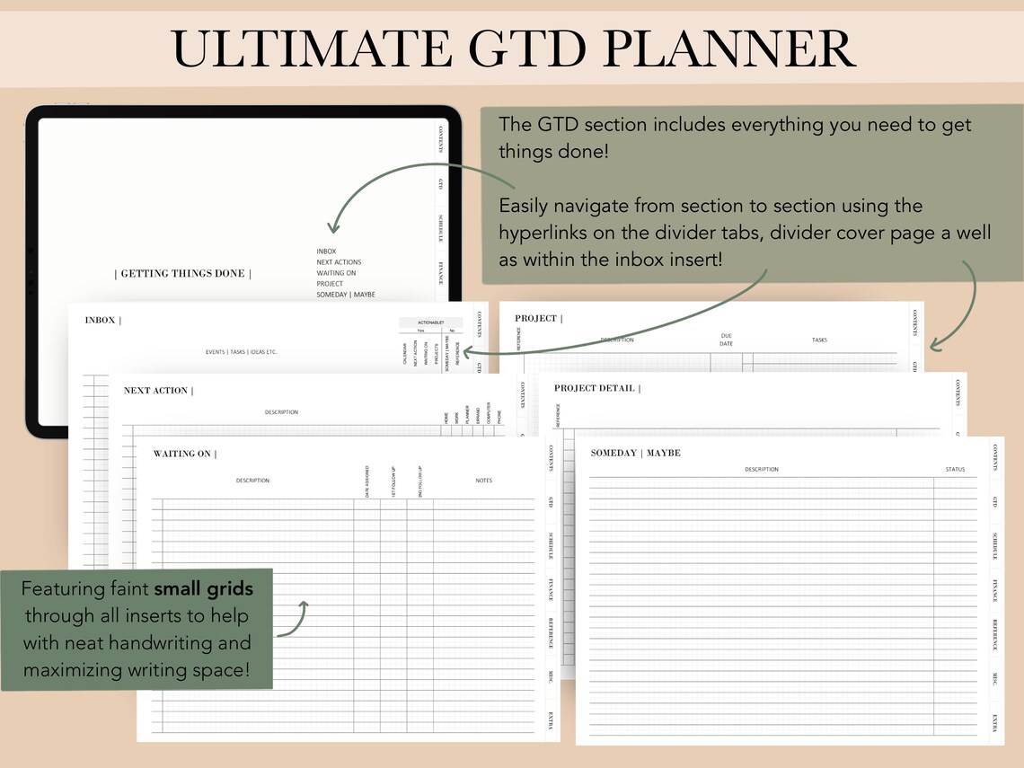Ultimate GTD Digital Planner for Goodnotes and Notability - Etsy