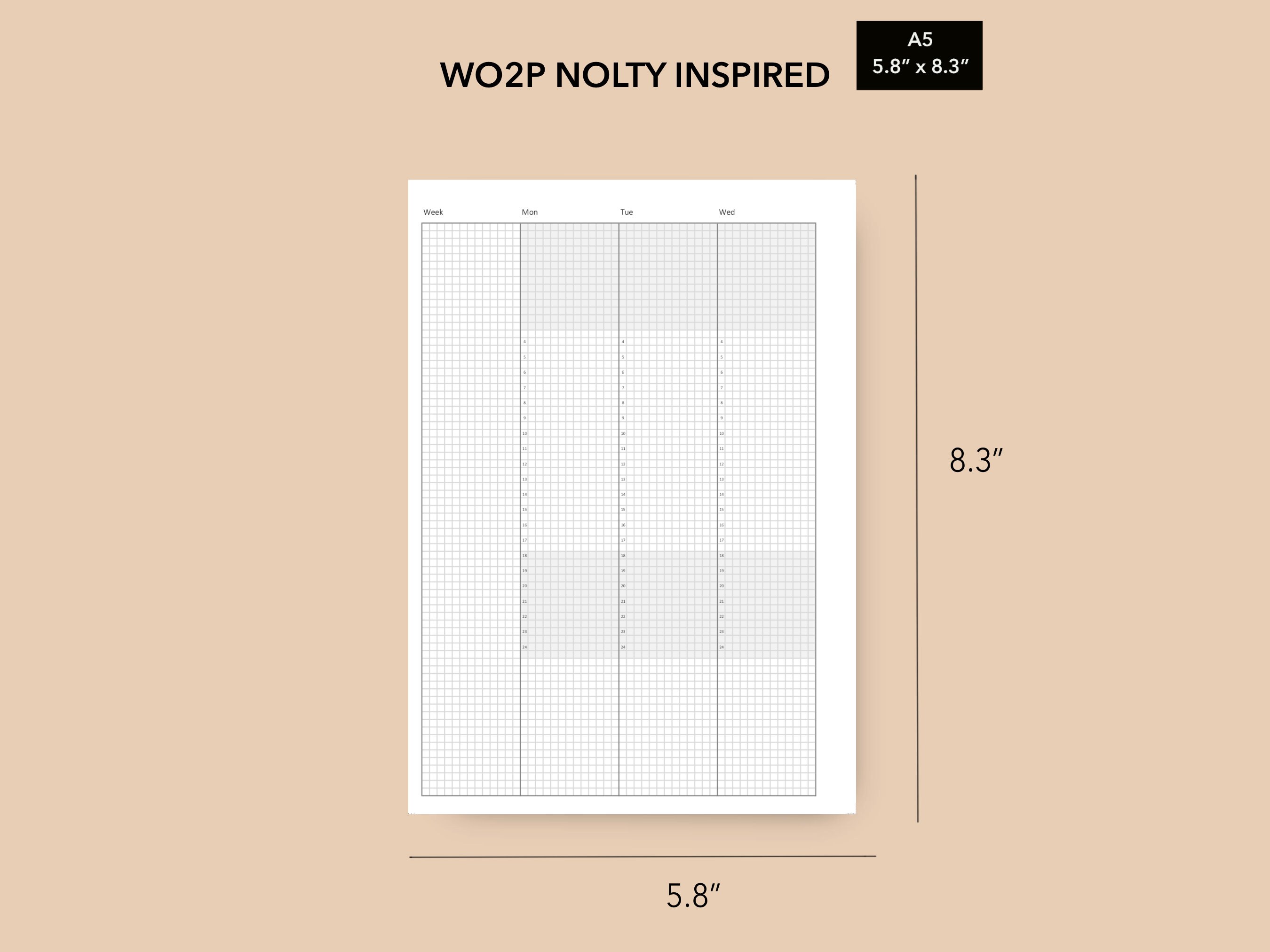 A5 Nolty Inspired Weekly 2.5mm Grid Weekly Planner Pages - Etsy Canada