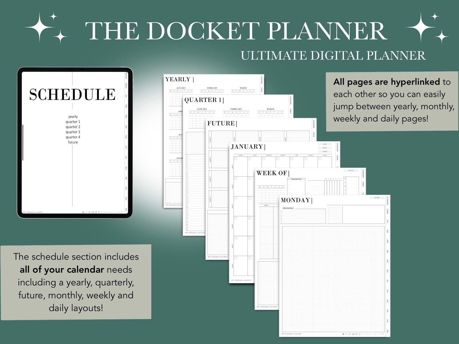 The Docket Planner, Goodnotes GTD Productivity Digital Planner, Undated ...