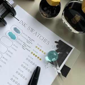 Fountain Pen Ink Swatch Dashboard, Printable HP Classic Discbound ...