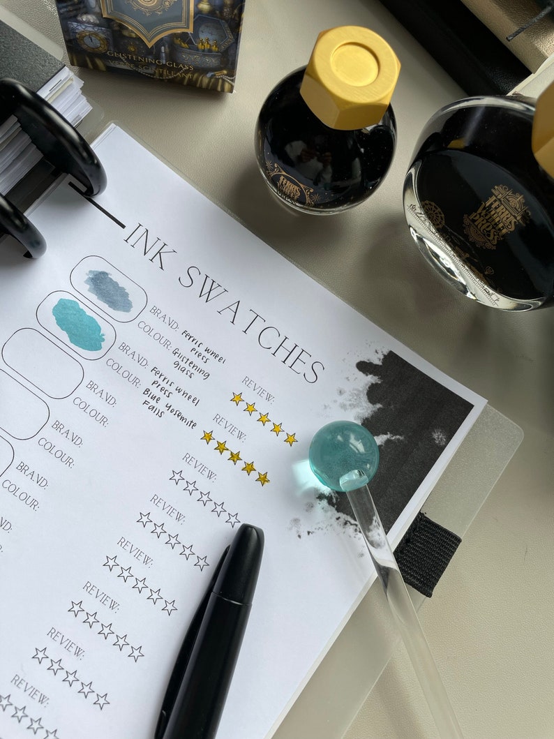 Fountain Pen Ink Swatch Dashboard Printable HP Classic - Etsy