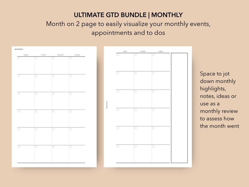 Mini HP GTD Planner Inserts Bundle, Getting Things Done Printable ...