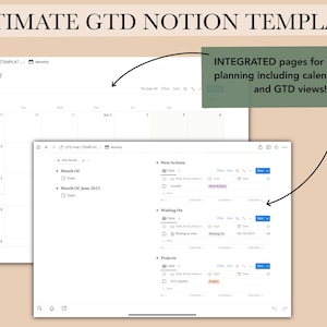 Ultimate GTD Notion Template, Getting Things Done Notion System, GTD by David Allen, GTD Planner ...