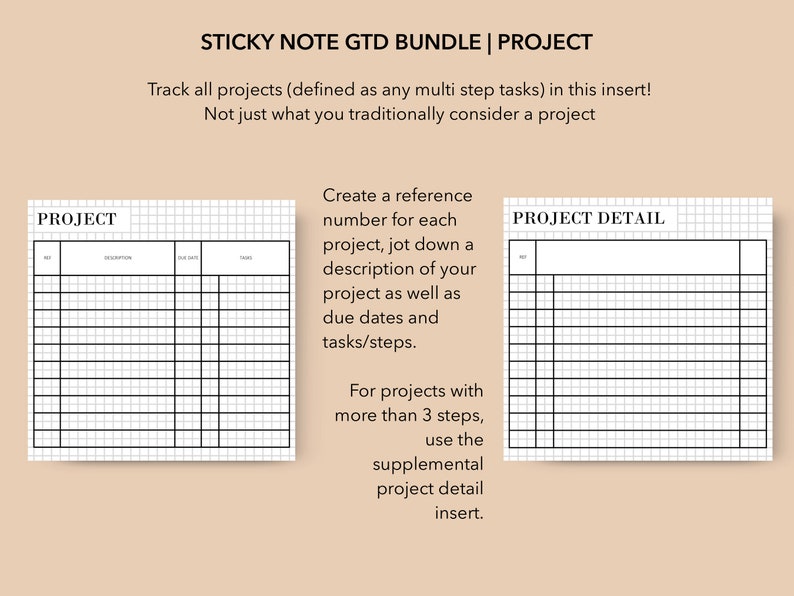 Getting Things Done Sticky Notes Bundle Printable GTD Method - Etsy