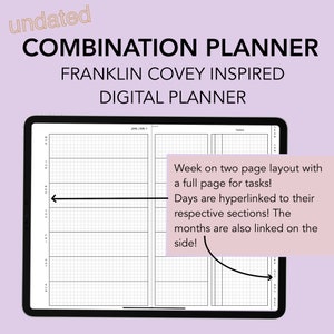Franklin Covey Inspired Digital Planner, Combination Method (PDF) - Etsy
