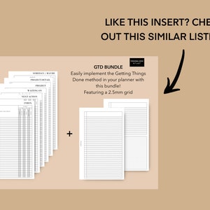Personal Wide Getting Things Done Printable Planner Inserts, PW Inserts ...