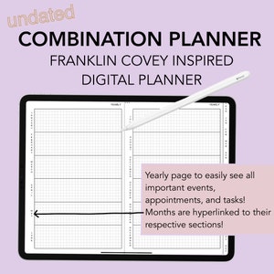 Franklin Covey Inspired Digital Planner, Combination Method (PDF) - Etsy