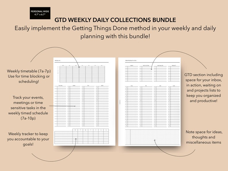 PW Getting Things Done Weekly Daily Collections Bundle GTD - Etsy
