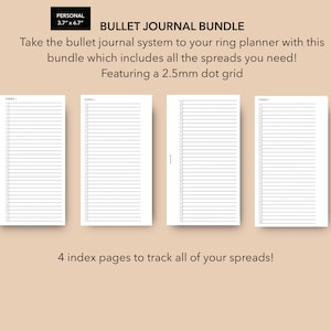 Personal Printable Bullet Journal Bundle, Bujo Inserts, Future Log ...
