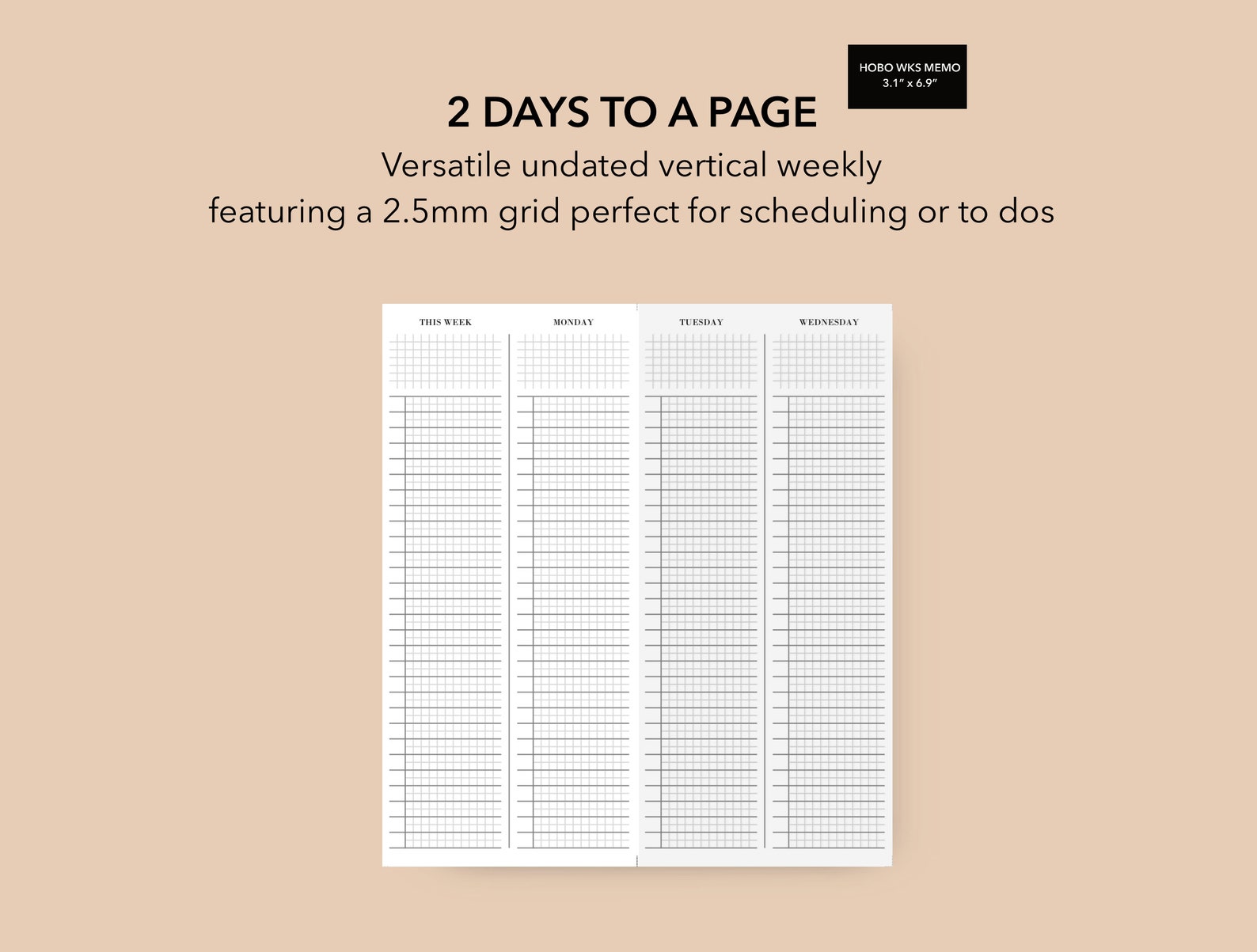 Hobonichi Weeks Memo Size 2 Days to a Page Week on 4 Pages | Etsy