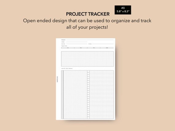 A5 Project Planner Productivity Planner Project Organizer | Etsy