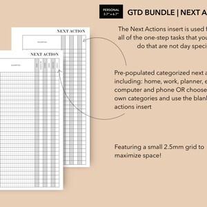 Personal Getting Things Done Printable Planner Inserts, GTD Method ...