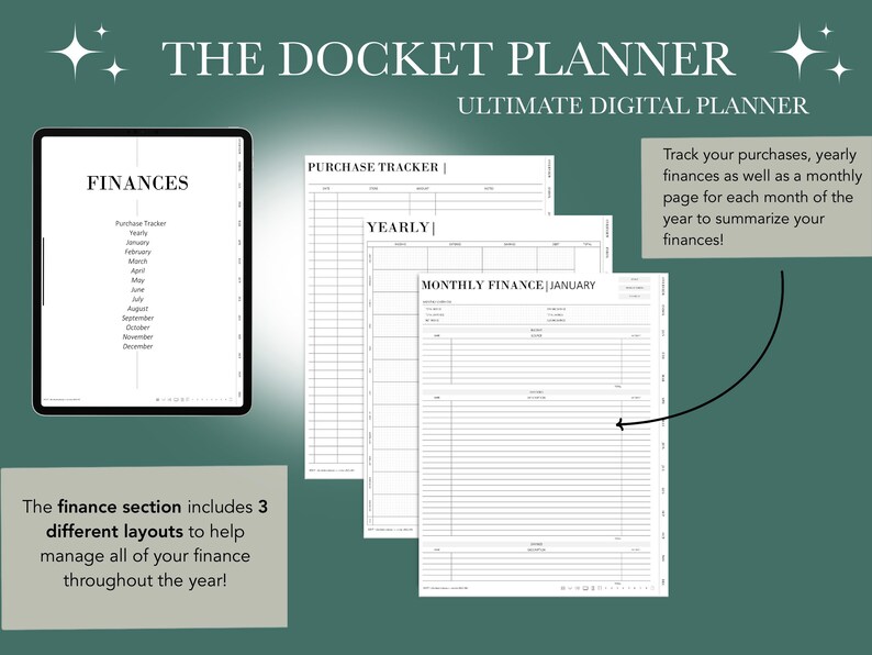 The Docket Planner, Goodnotes GTD Productivity Digital Planner, Undated ...