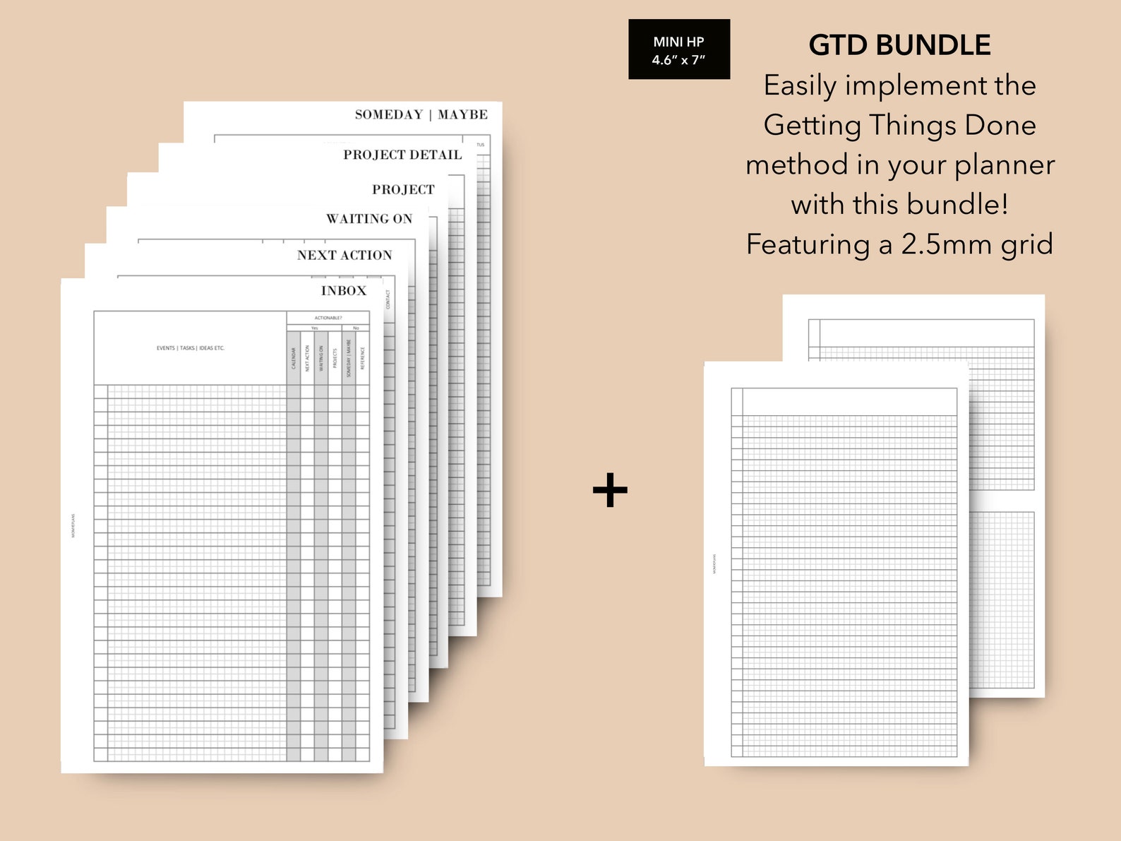 Mini HP Getting Things Done Printable Planner Inserts Mini - Etsy