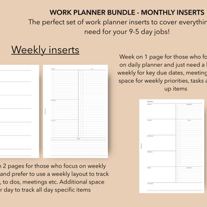 A5 Work Planner Bundle | Work Planner Inserts, Filofax A5 Planner ...