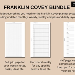 Personal Franklin Covey Bundle, Printable Franklin Covey System Inserts ...