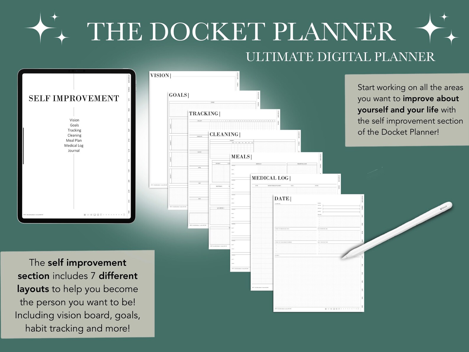 The Docket Planner, Goodnotes GTD Productivity Digital Planner, Undated ...