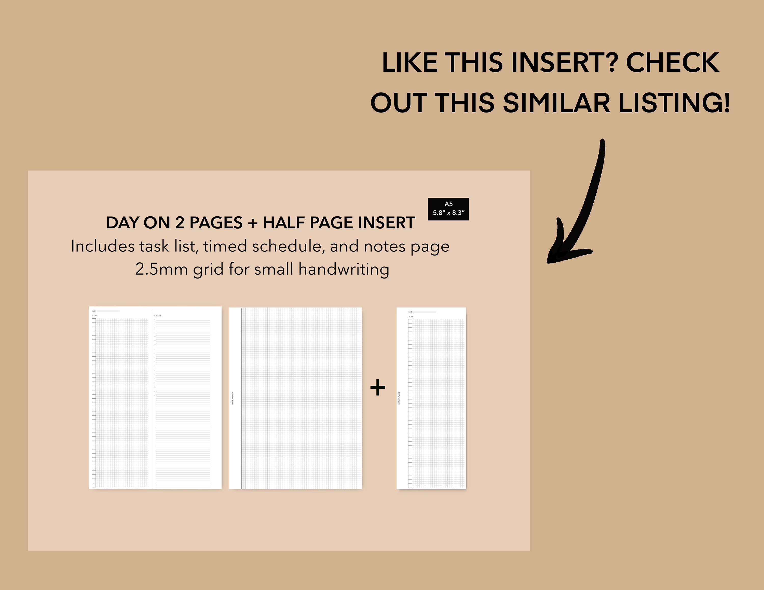 A5 Basic Pages Inserts 2.5MM Spacing/grid Square Grid Dot - Etsy Canada