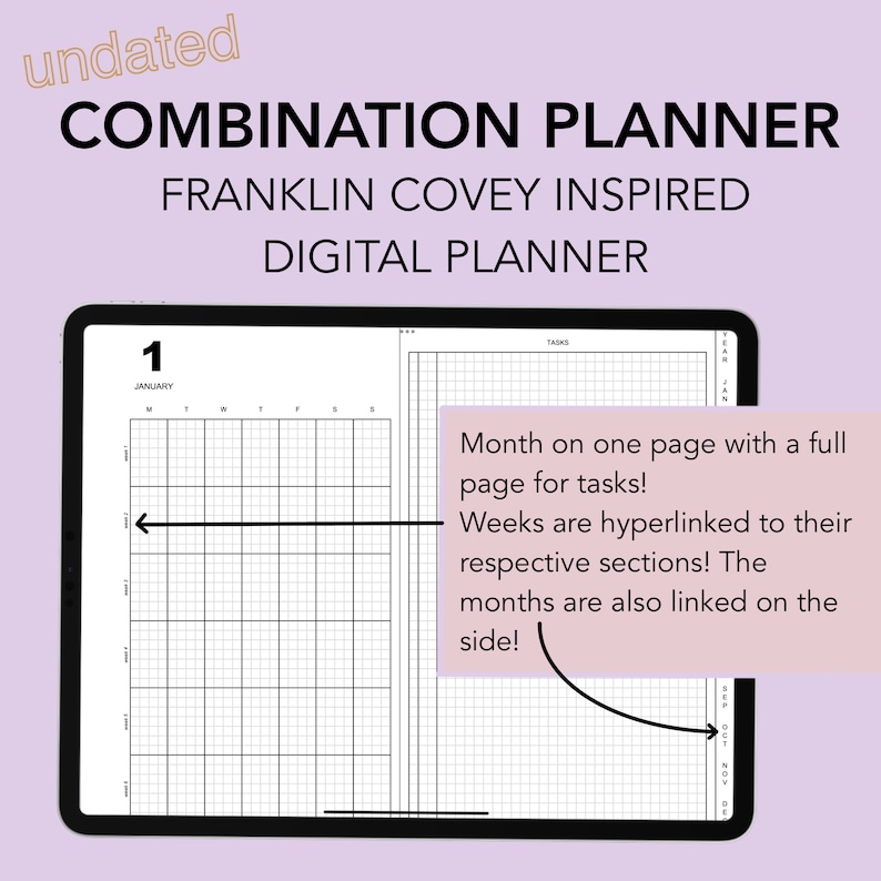Franklin Covey Inspired Digital Planner, Combination Method (PDF) - Etsy