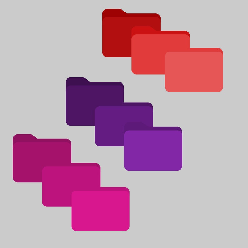 MacBook Folder Icon Bundle | Aesthetic Desktop Set | 7 Color Series ...