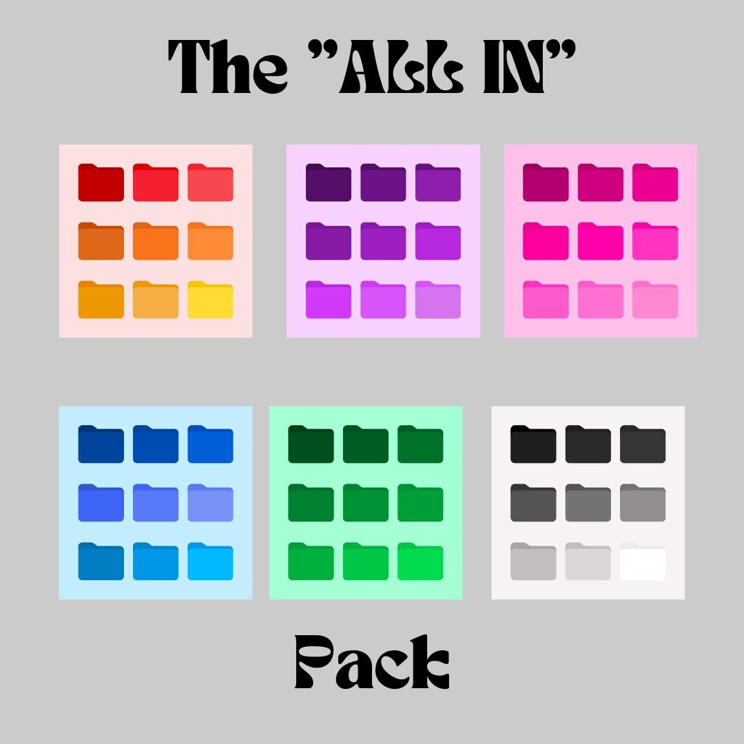 MacBook Folder Icon Bundle | Aesthetic Desktop Set | 7 Color Series ...