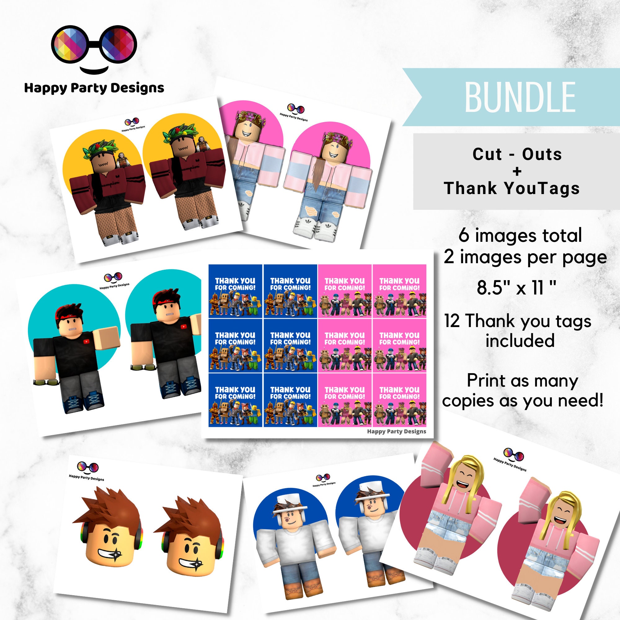 Roblox printable Cut-out Printable Roblox Party Bag Fronts | Etsy