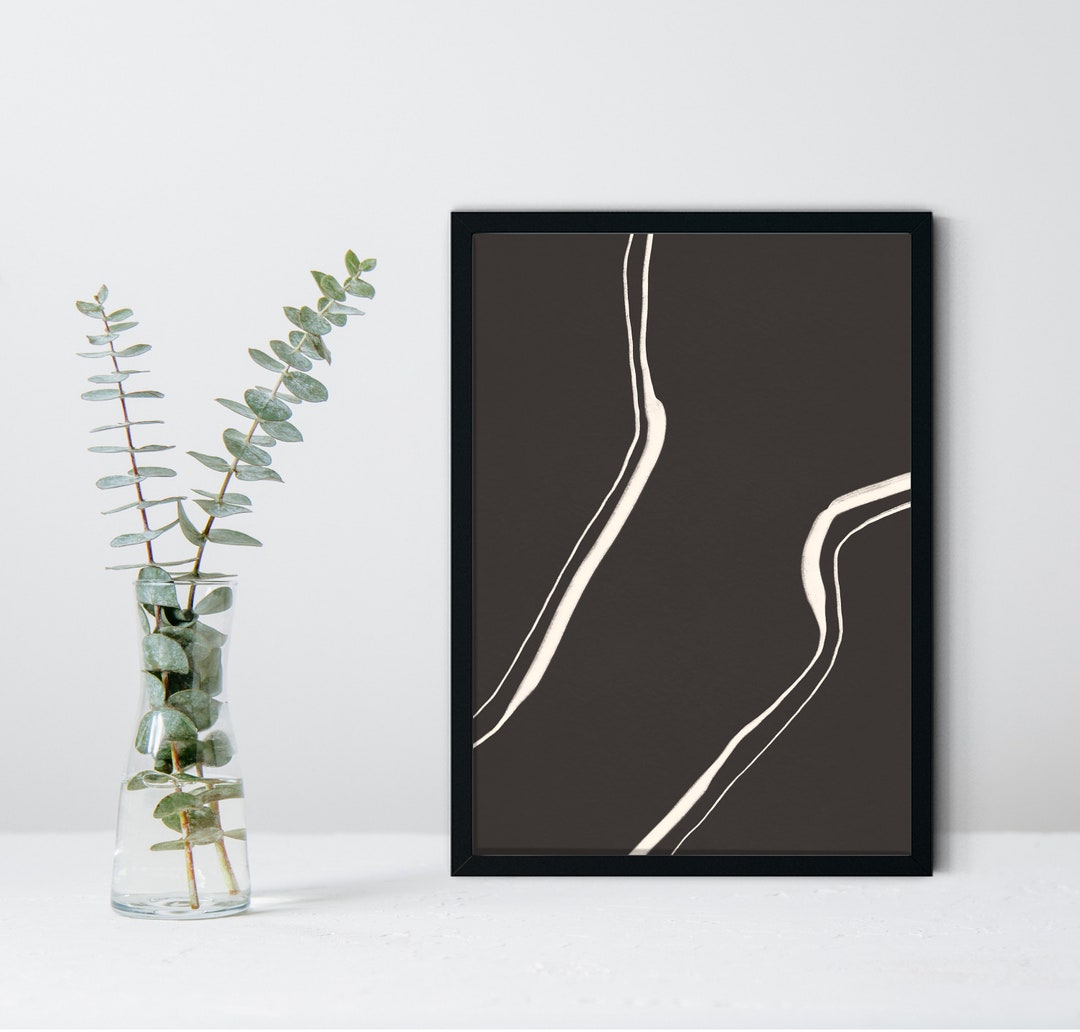 Dark Abstract Line Art | Minimalist Art | Instant Download - Etsy