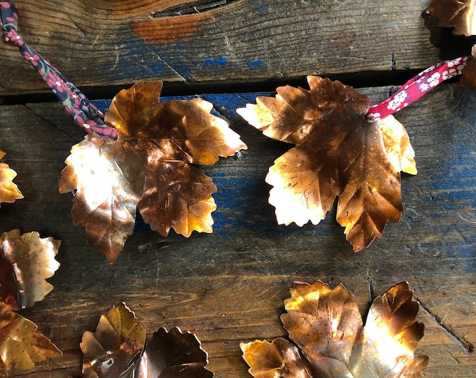 Large Fallen Copper Oak Leaf Necklace Electroformed Jewelry Nature ...
