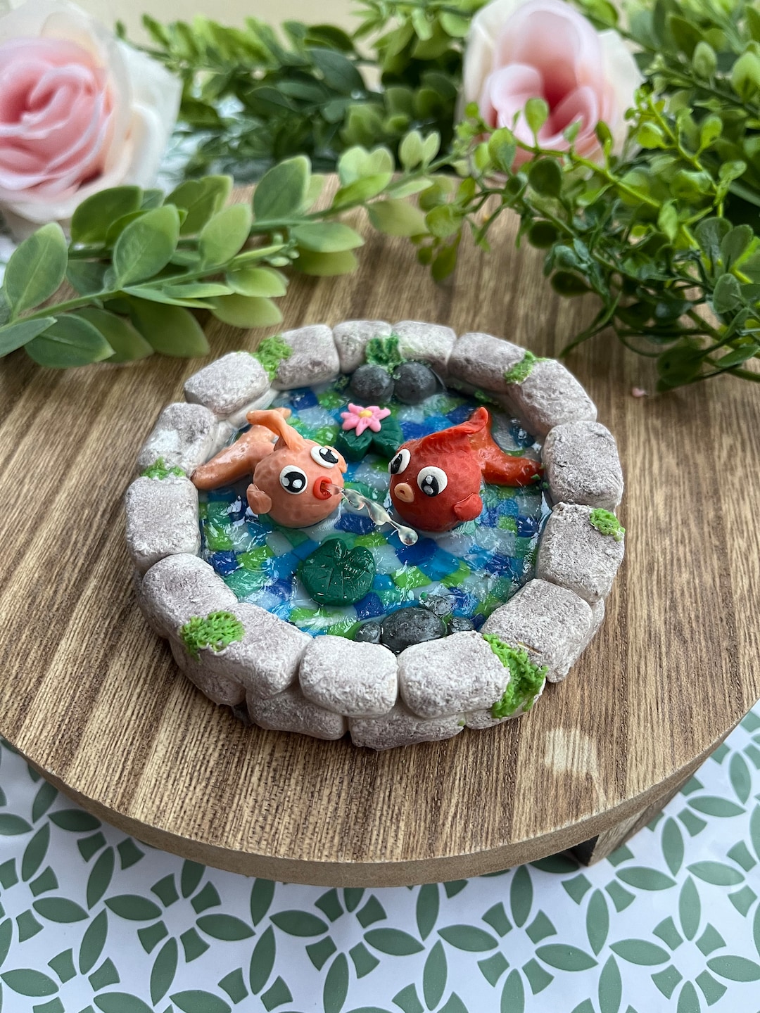 Handmade Polymer Clay Fish in a Pond Trinket Dish, Jewelry Dish - Etsy