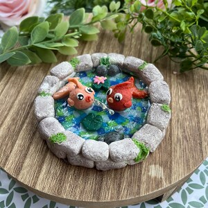 Handmade Polymer Clay Fish in a Pond Trinket Dish, Jewelry Dish - Etsy