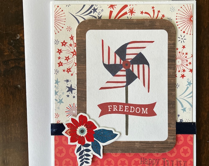 4th of July Card, Patriotic Card, Memorial Day Card, Handmade Card ...