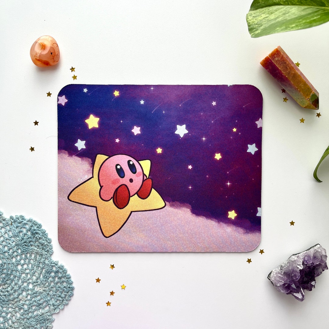 Kirby Star Mousepad | Cute Aesthetic Space and Cloud Gaming Decor for ...
