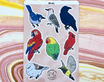 Birds on a Limb Vinyl Sticker Sheet Great for Planners, Journaling ...