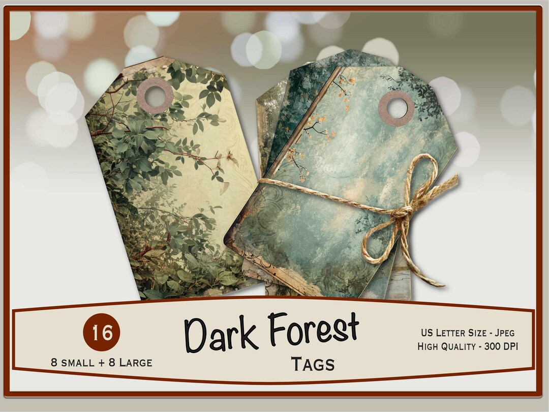 Misty Forest Gift Tags, Meadow Woods Printable Tag Set, Scrapbooking ...