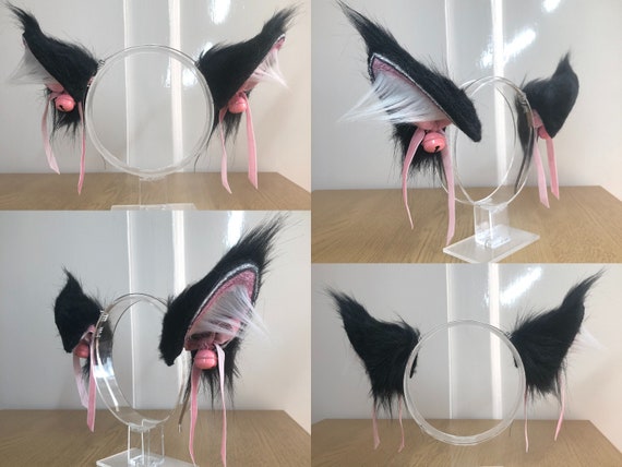 Custom Coloured Cat Ears With Bells and Ribbon - Etsy