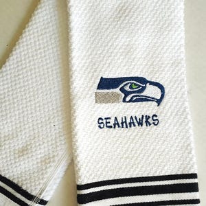 Seattle Seahawks Embroidered Hand Towels (set of 2) - 100% Cotton - Etsy