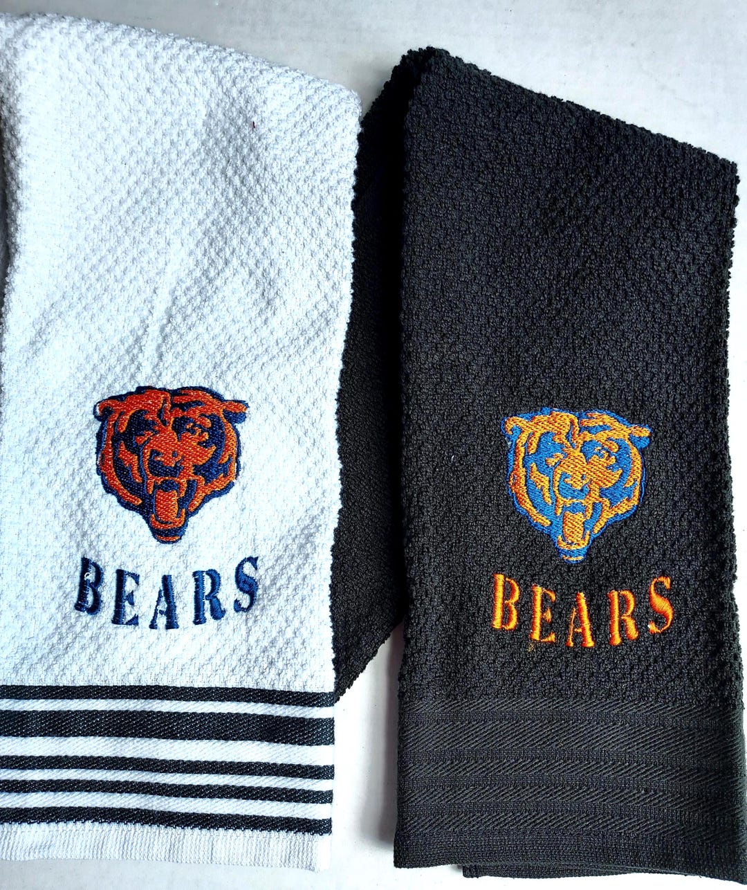 Chicago Bears Embroidered Tea Towels: Cotton Hand Towel Set - Etsy