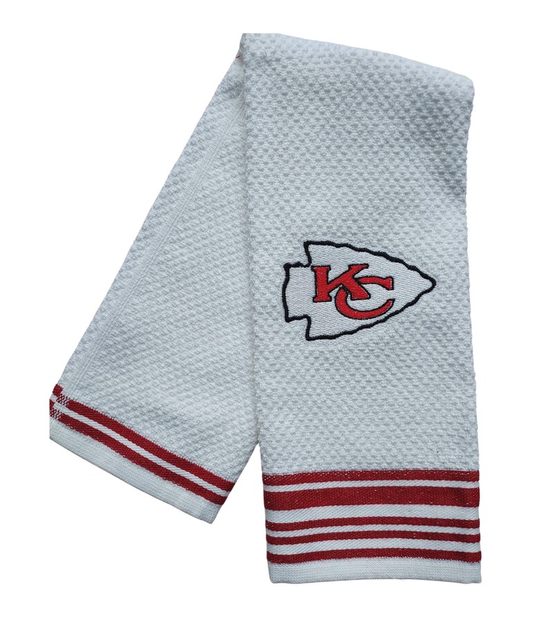Kansas Chiefs Embroidered Tea Towels - Set of 2 Handmade Cotton Hand ...