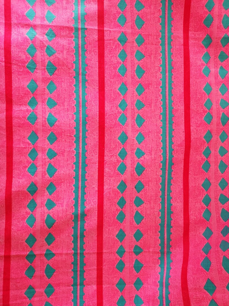 Bright Pink Stripe Fabric Geometric Summer Tropical Hot Pink Green ...