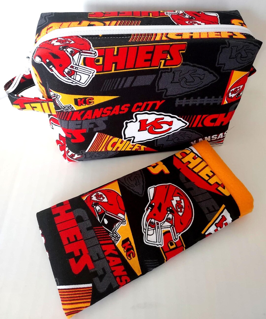 Kansas City Chiefs Zippered Pouch Box Bag Cosmetics Whith a Free ...