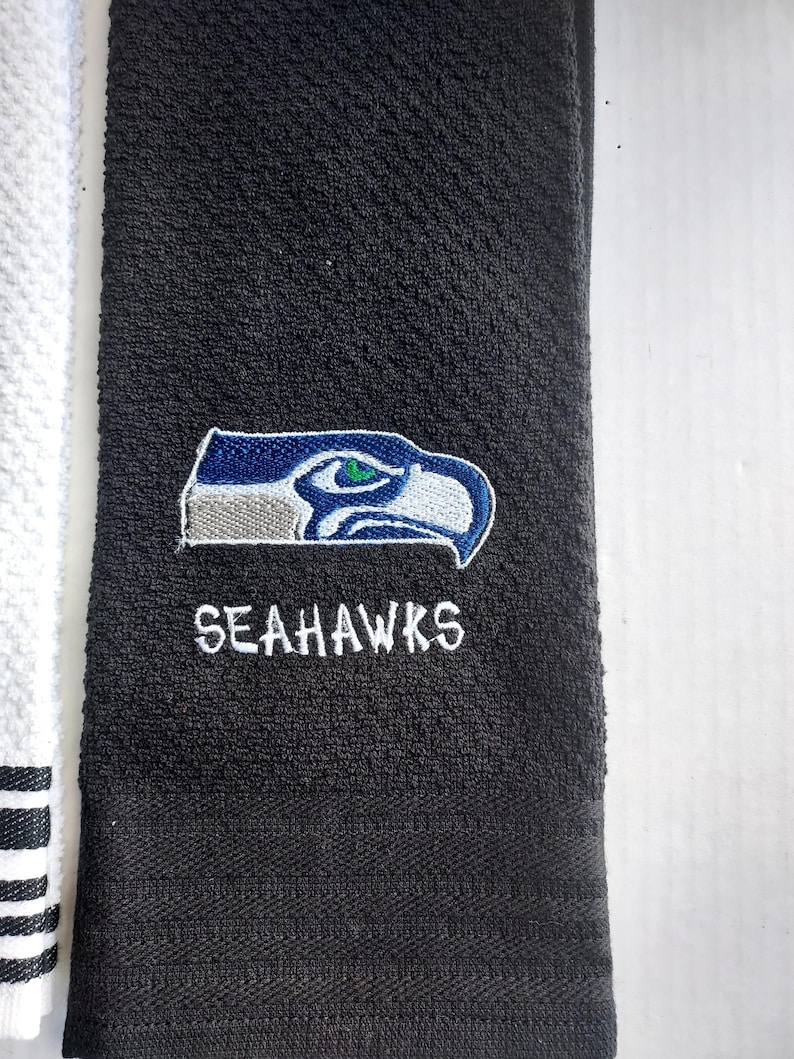 Seattle Seahawks Embroidered Hand Towels (set of 2) - 100% Cotton - Etsy