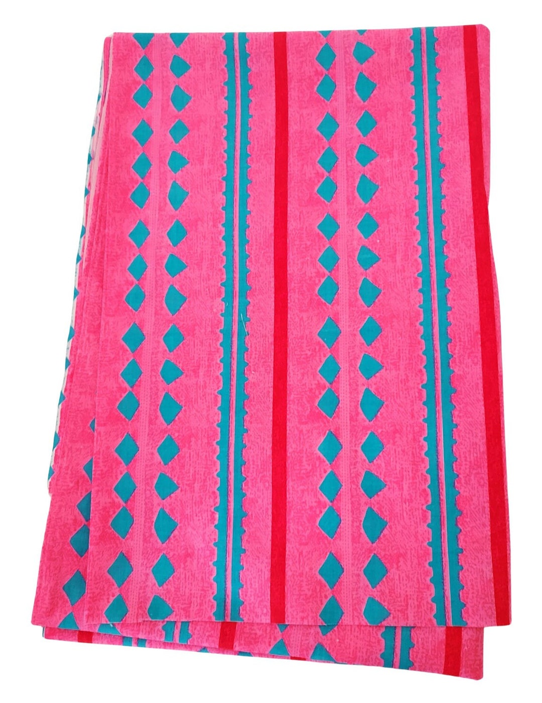 Bright Pink Stripe Fabric: Geometric Tropical Polyester - Etsy