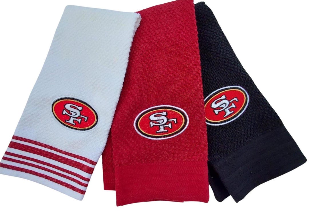 San Francisco 49ERS Embroidered Tea Towels: 100% Cotton Set of 2 - Etsy