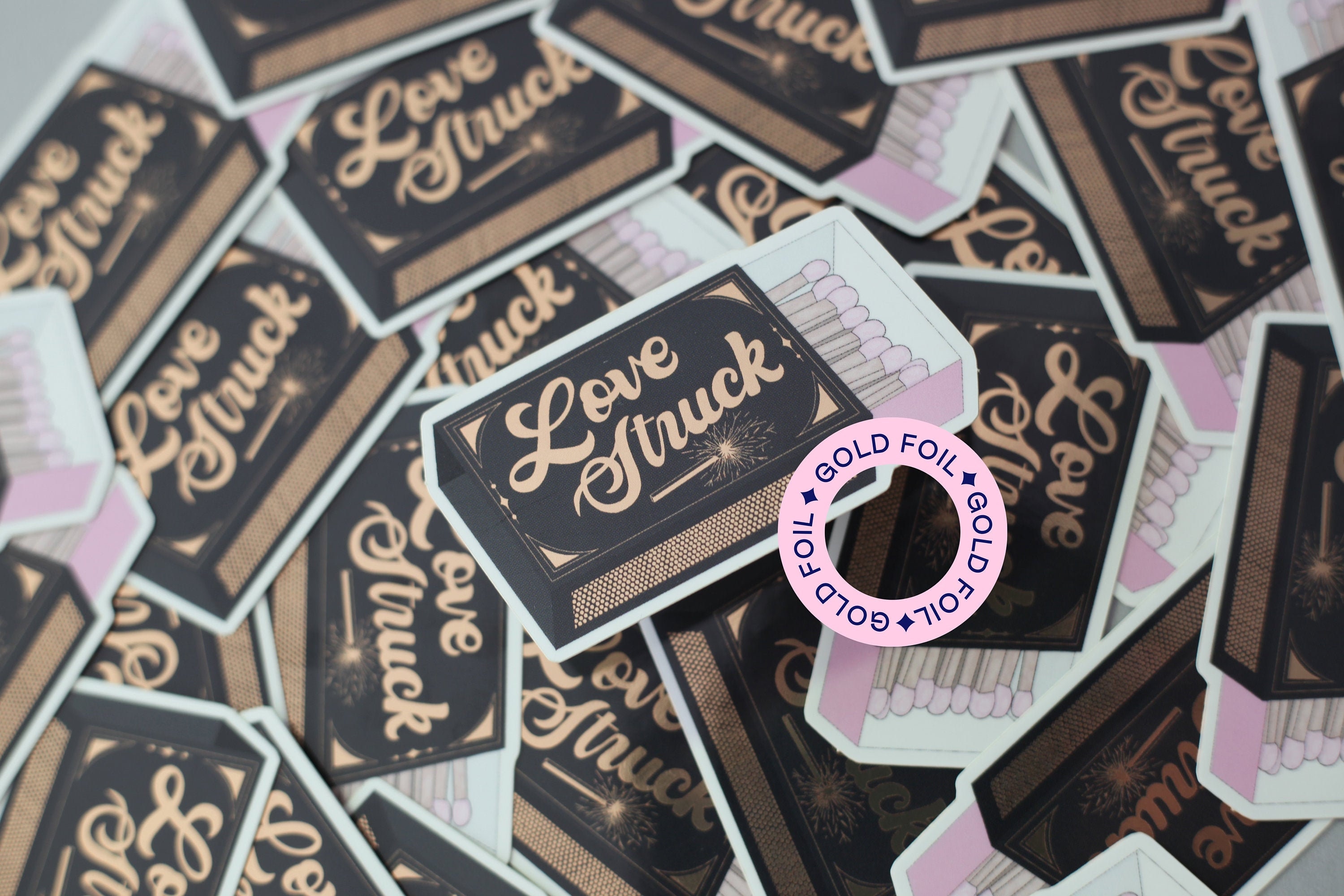 Love Struck Matches Gold Foil Die Cut Vinyl Sticker | Etsy